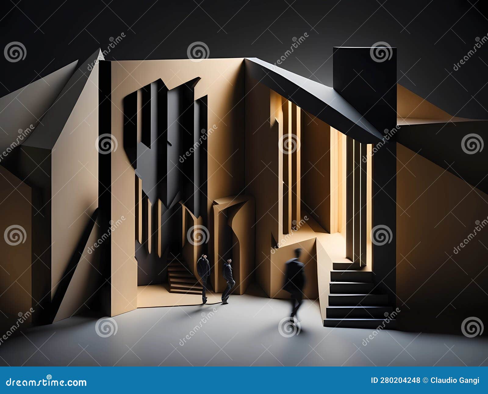Architectural Isometric from an Abstract Wood Concept Stock ...