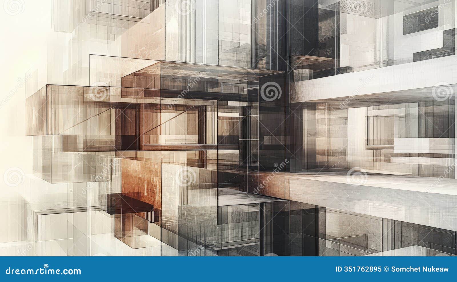 Architectural Layers of Translucent Forms Overlapping in Modern Urban ...