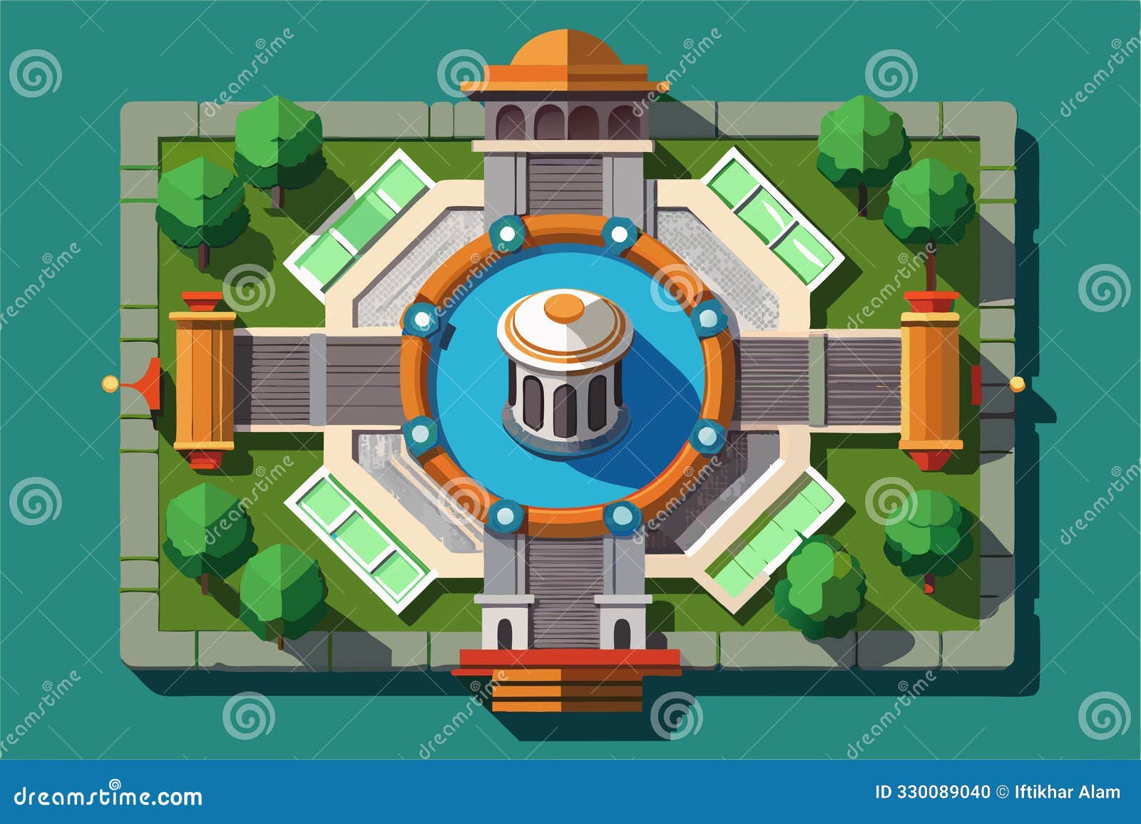 The Architectural Layout Features a Central Circular Structure ...