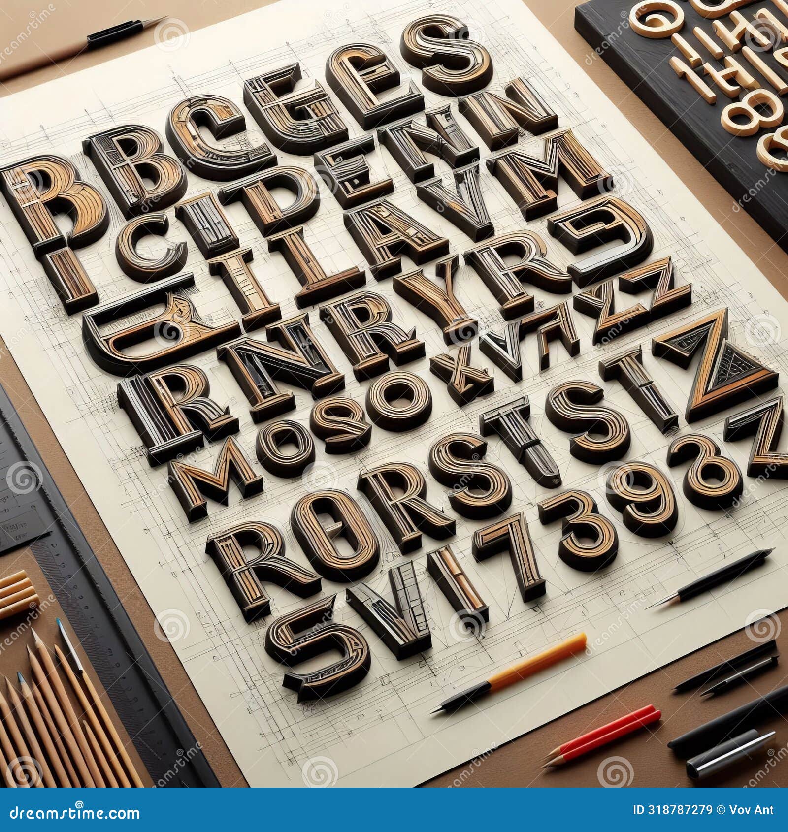 Architectural Lettering Technical and Precise Style Us Stock Image ...