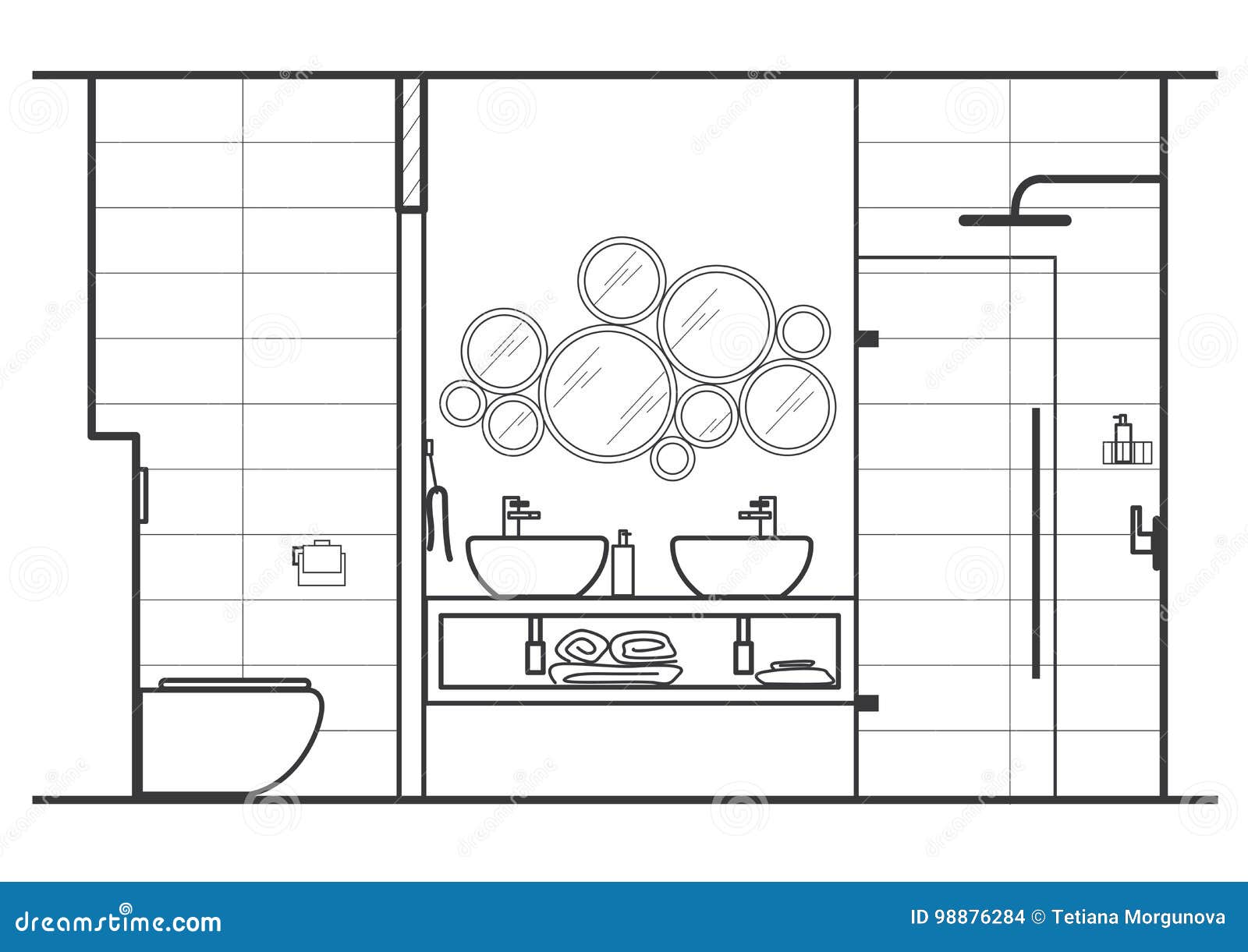 Toilet Drawing Front View