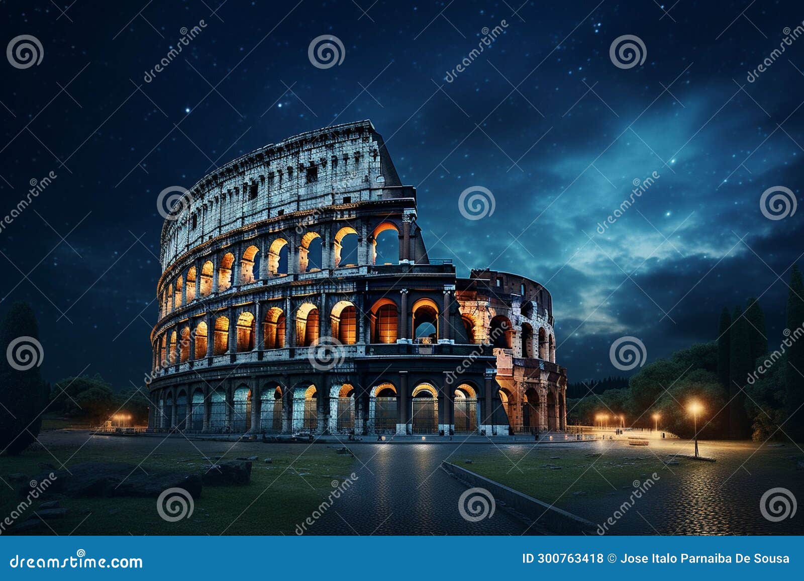 Architectural Marvel of the Ancient City of Rome Stock Illustration ...