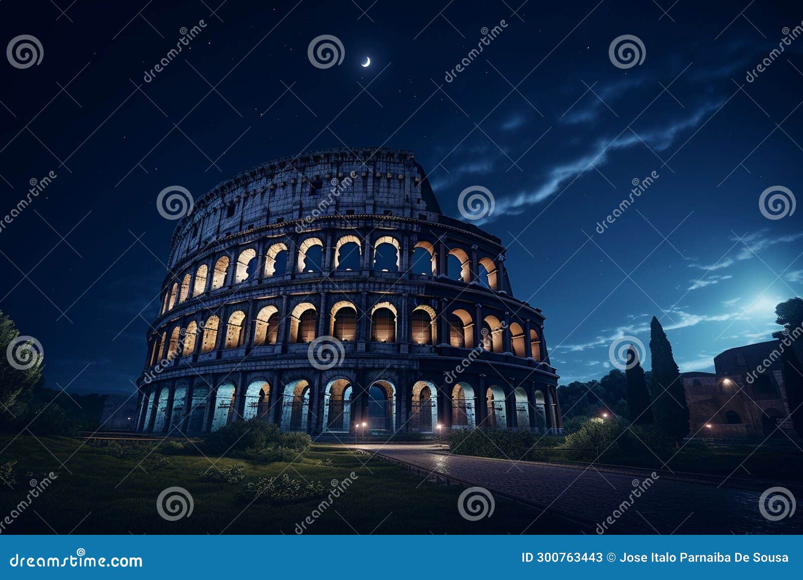 Architectural Marvel of the Ancient City of Rome Stock Illustration ...