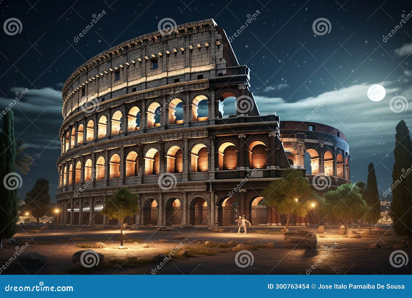 Architectural Marvel of the Ancient City of Rome Stock Illustration ...