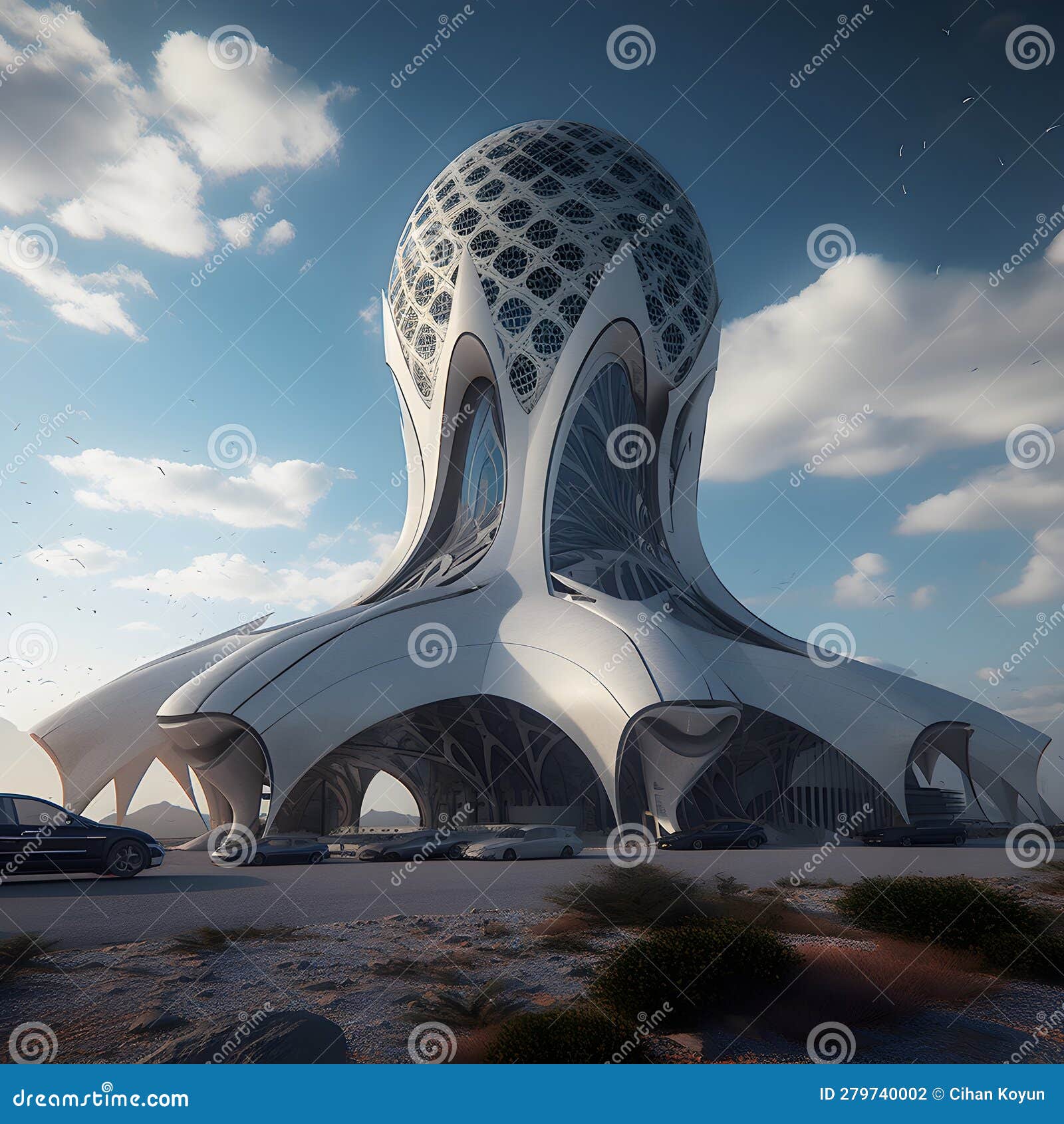 Architectural Marvel, a Mesmerizing 3d Render of a Futuristic Building ...