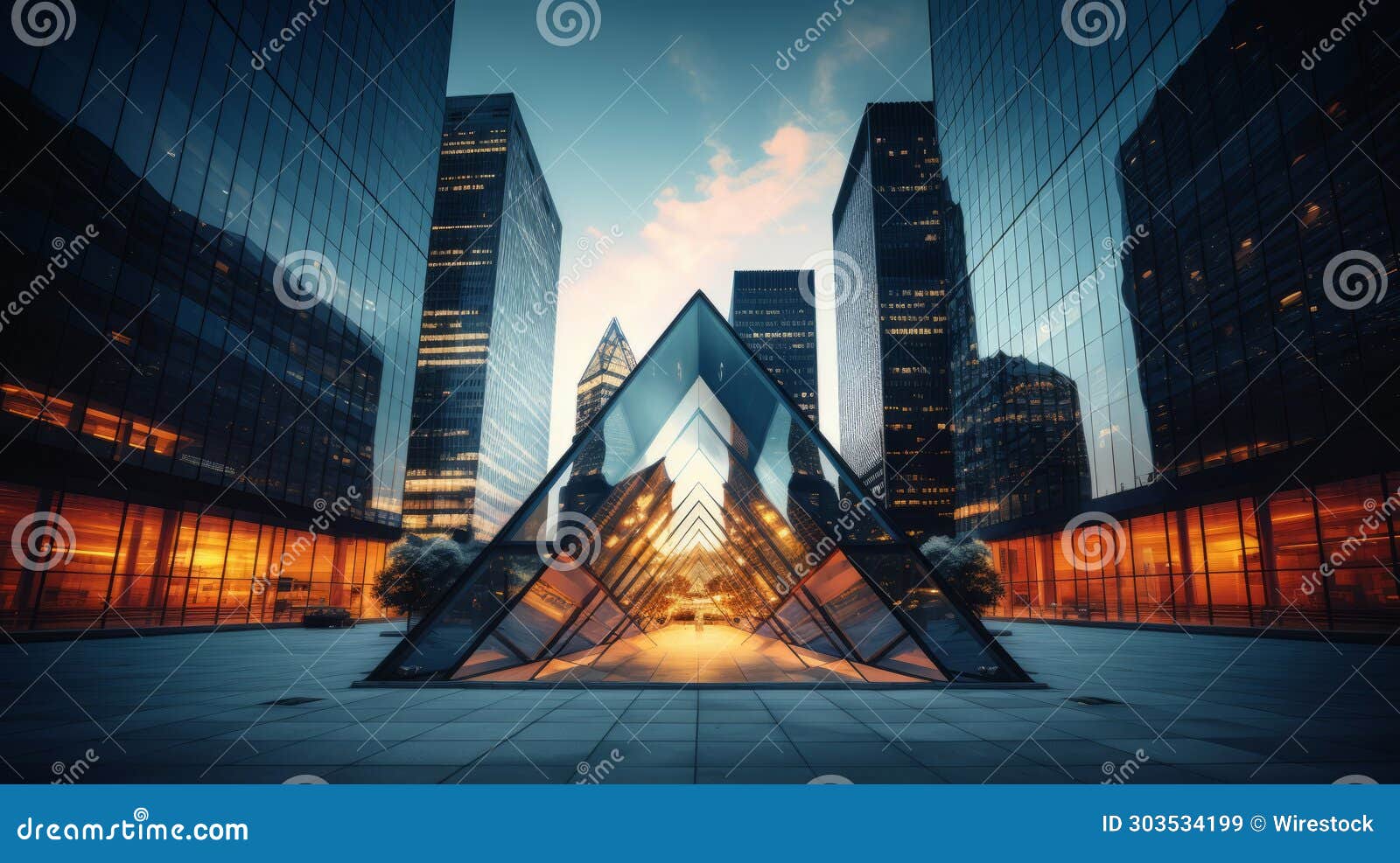 AI Generated Illustration of a Modern Structure Located Near a Skyline ...