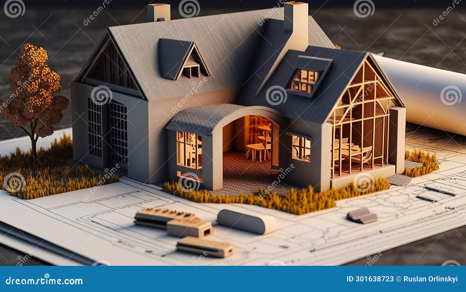 Architectural Masterpiece - Cross-Section of a Stunning Modern Cottage ...