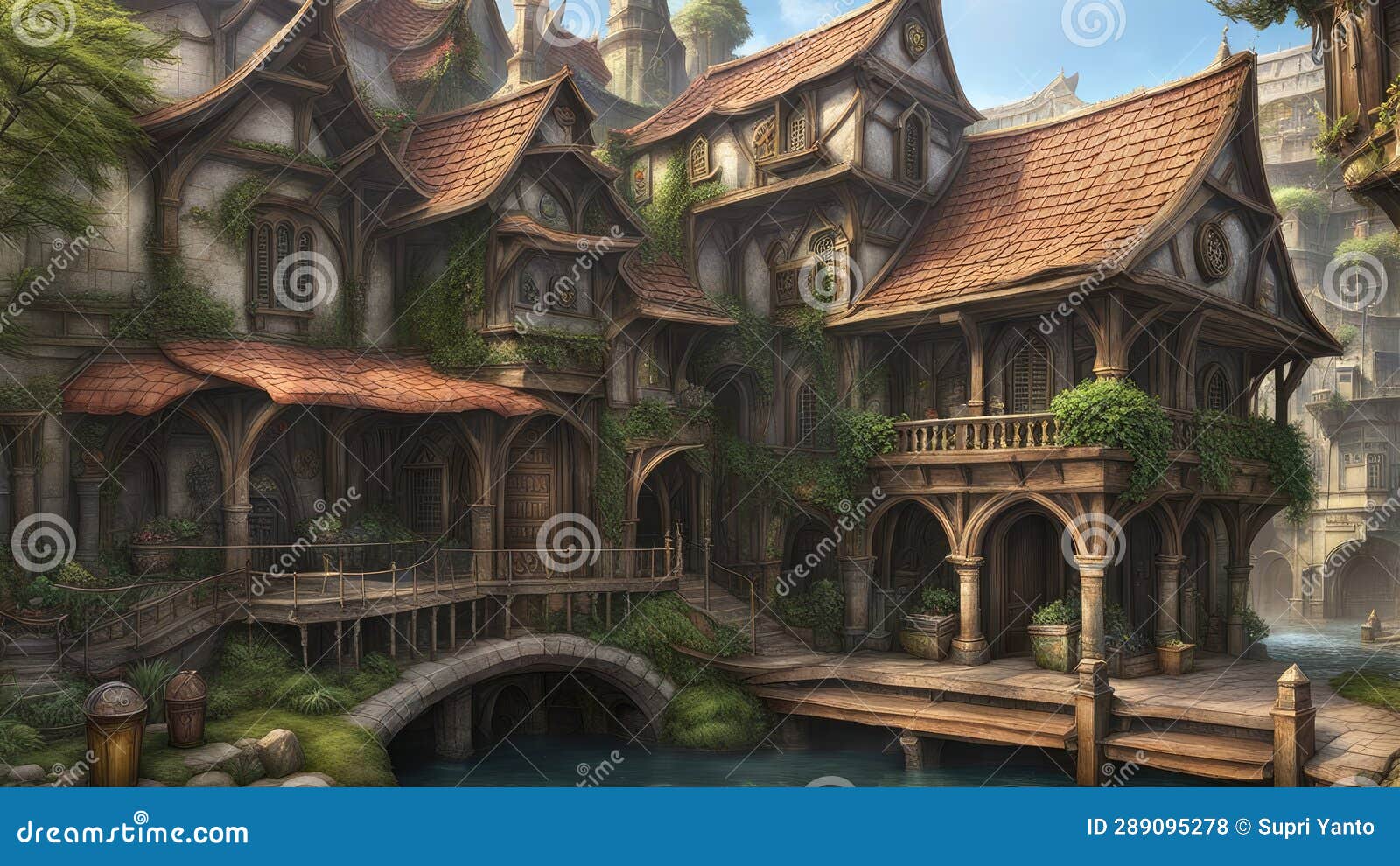 Architectural Medieval Fantasy Old Building Environment Stock ...