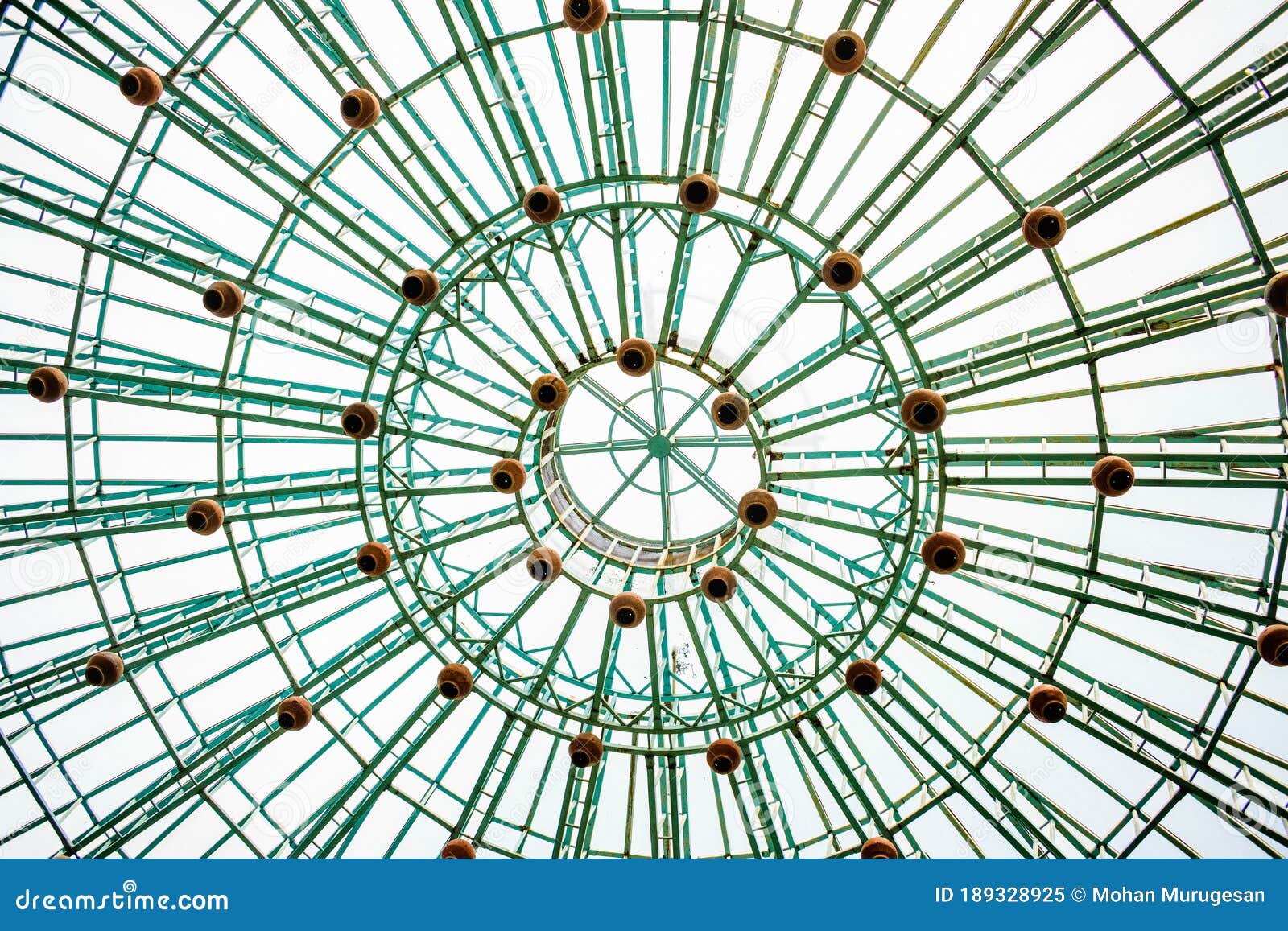 Architectural Metal Dome with Clay Pots in a Circle Pattern Stock Image ...