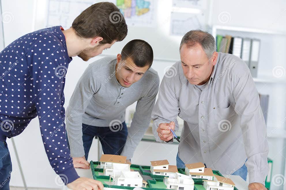 Architectural Model Building Training Students Stock Photo - Image of ...