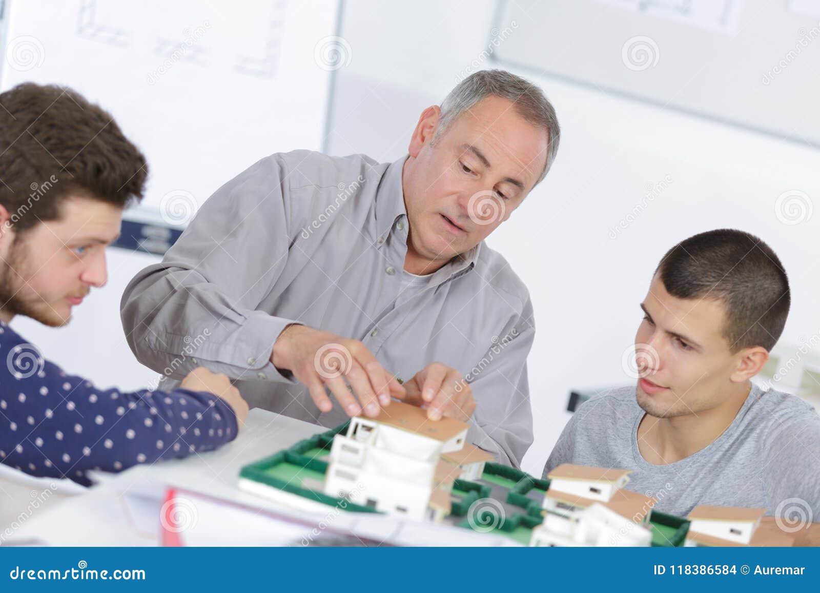 Architectural Model Building Training Students Stock Photo - Image of ...