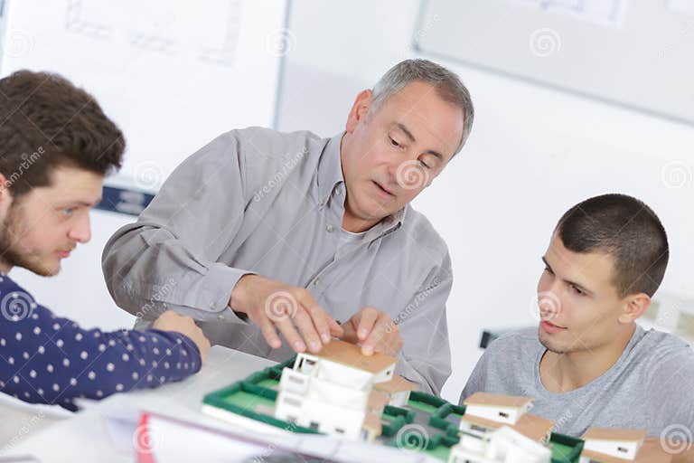 Architectural Model Building Training Students Stock Photo - Image of ...