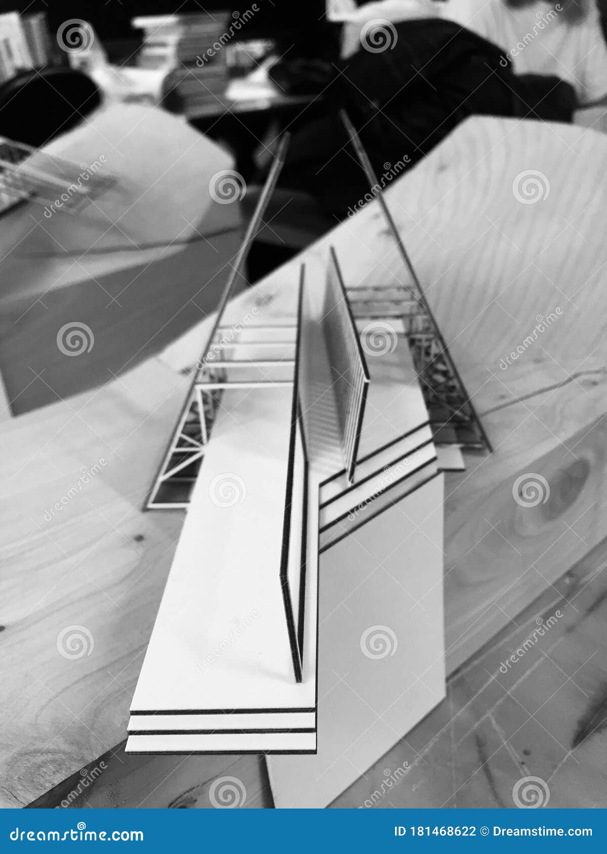 Architectural Model Made of Card Stock Illustration - Illustration of ...