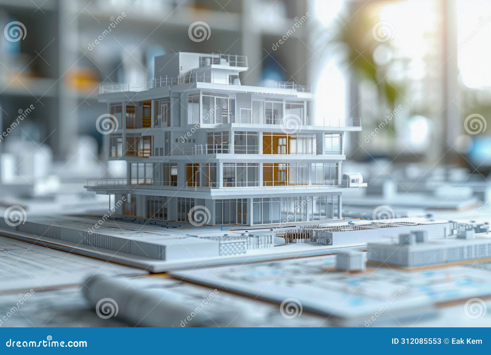 Architectural Model of Modern Apartment Building on Display with ...