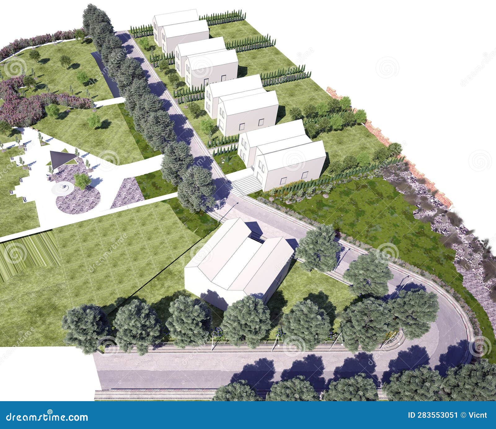 Architectural model render stock illustration. Illustration of drawing ...