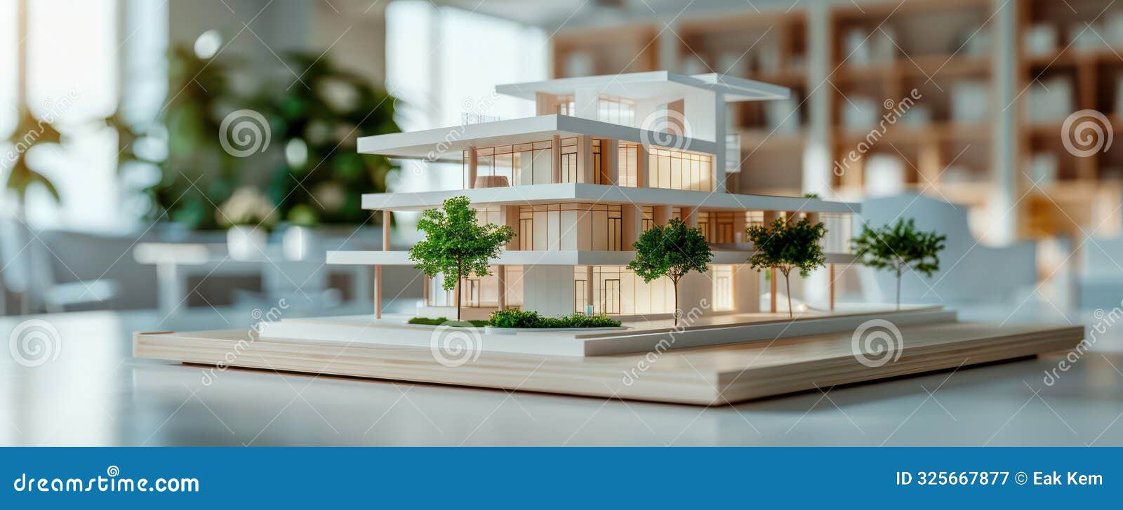 Architectural Model Shadow Of An Architect In Building Phase, Design In ...