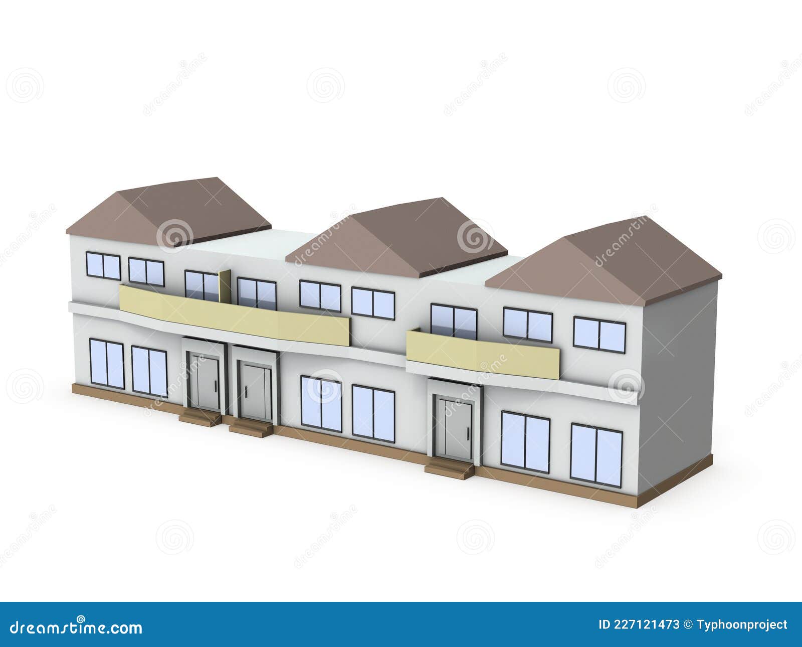 Architectural Model of a Terraced House. White Background Stock ...