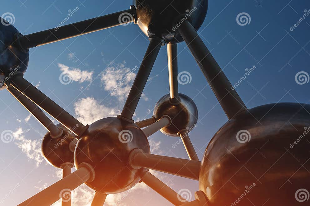 Architectural Object of Large Molecular Structure on Blue Sky ...