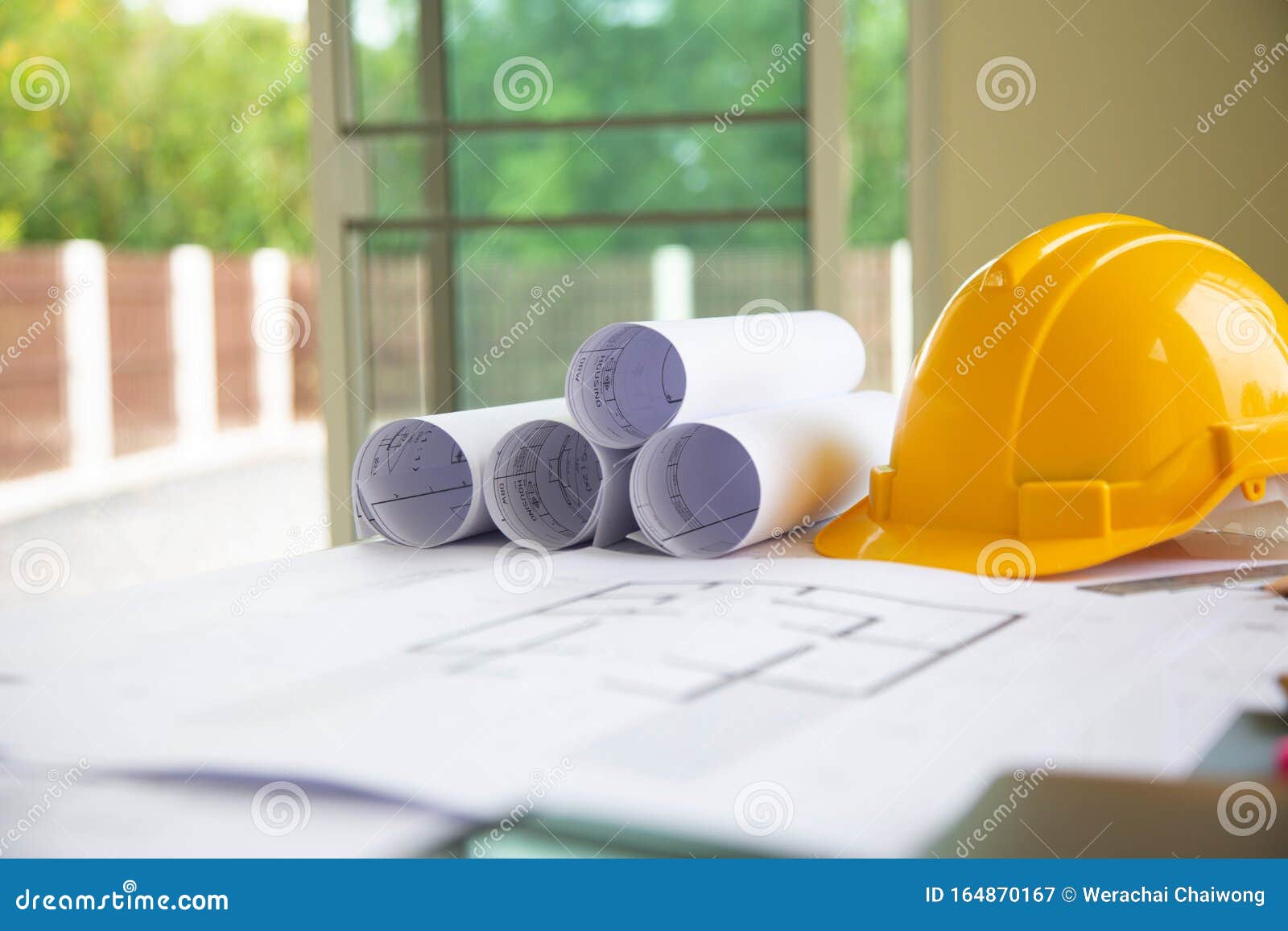 Architectural Office Desk Background Construction Project Ideas Concept ...