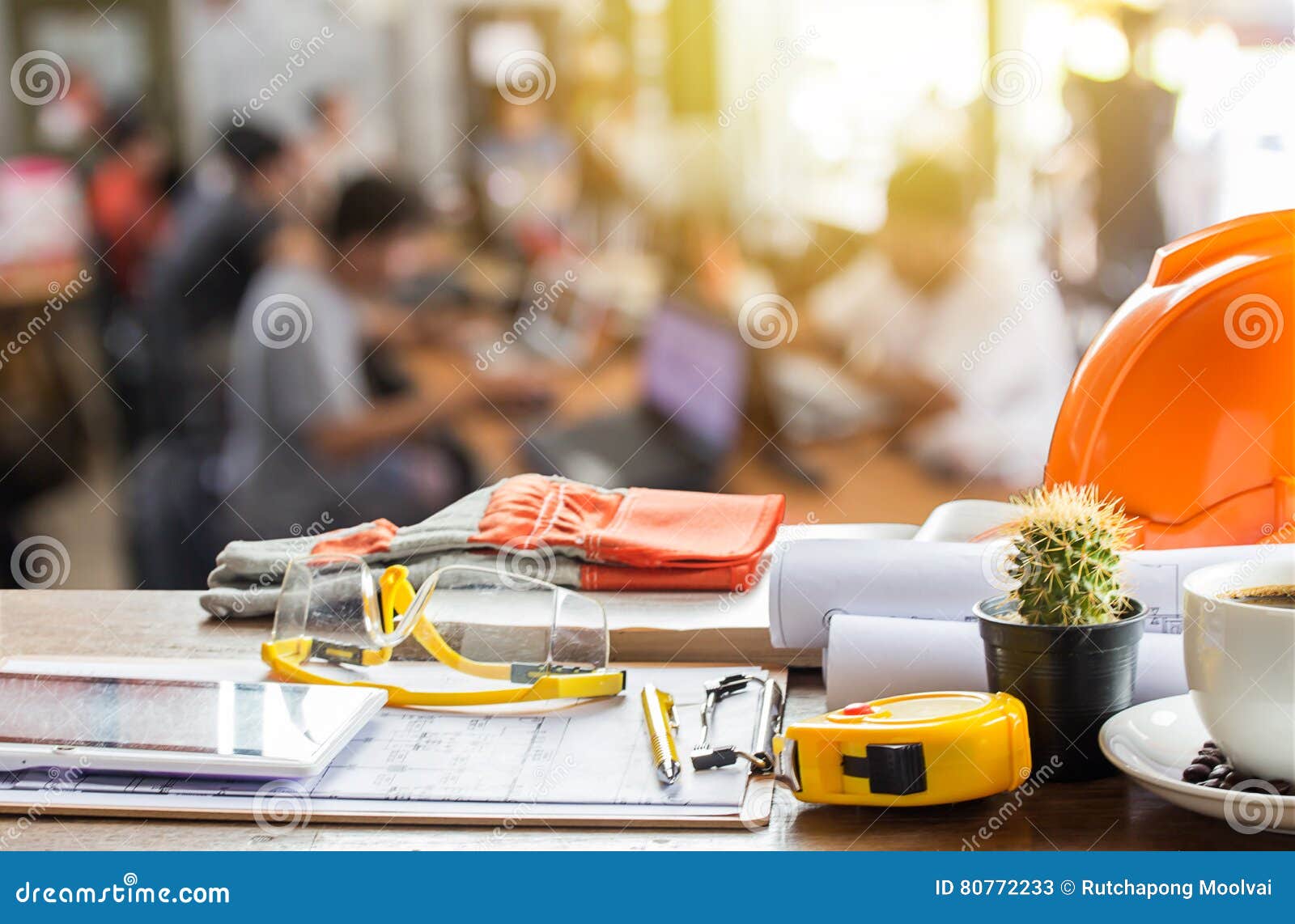 Architectural Office Desk Background Construction Project Ideas Stock ...