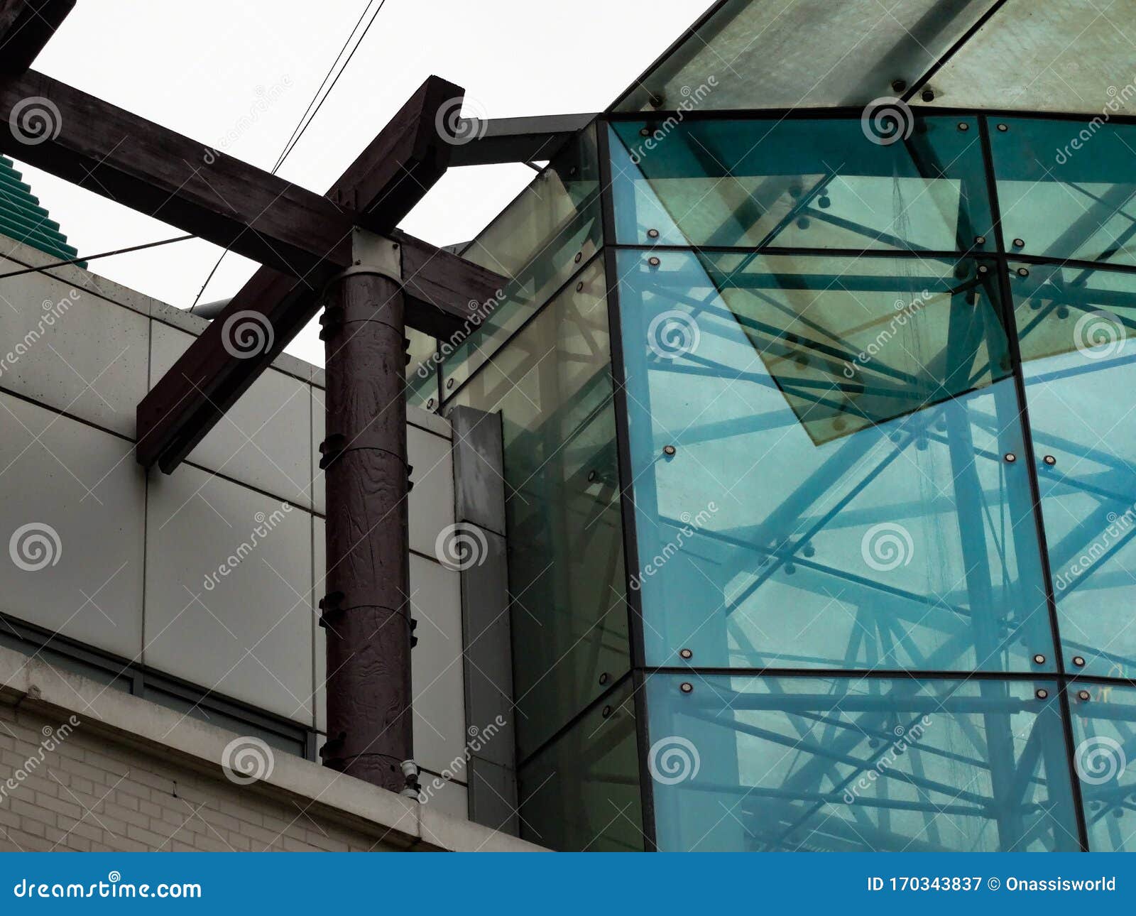Architectural Outdoor Thick Glass Building Construction Stock Image ...