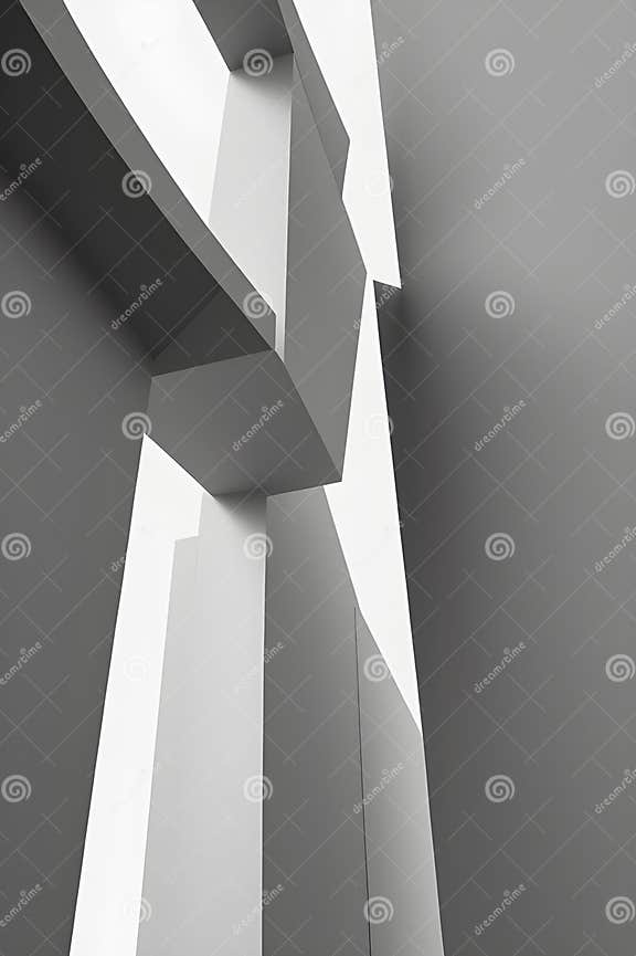Architectural Perspectives Monochrome Solid Forms Generative Ai Stock ...