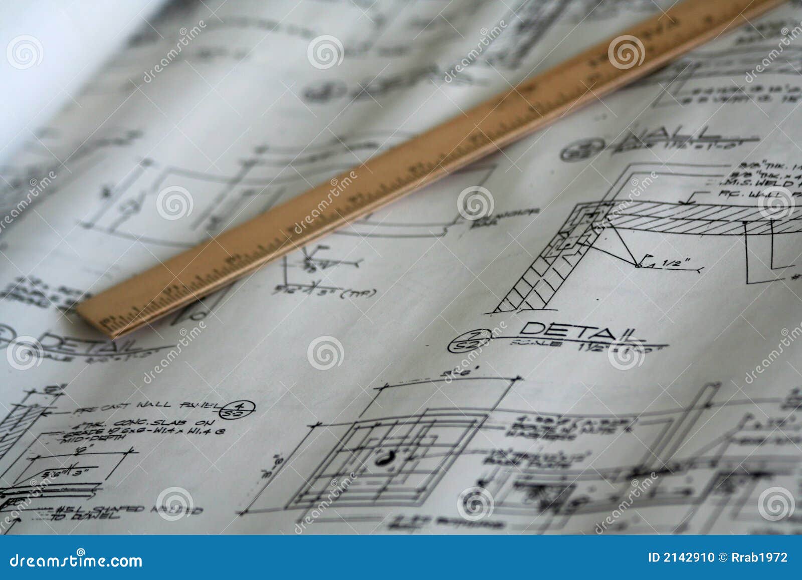 Architectural Plan And Ruler Royalty-Free Stock Photo | CartoonDealer ...