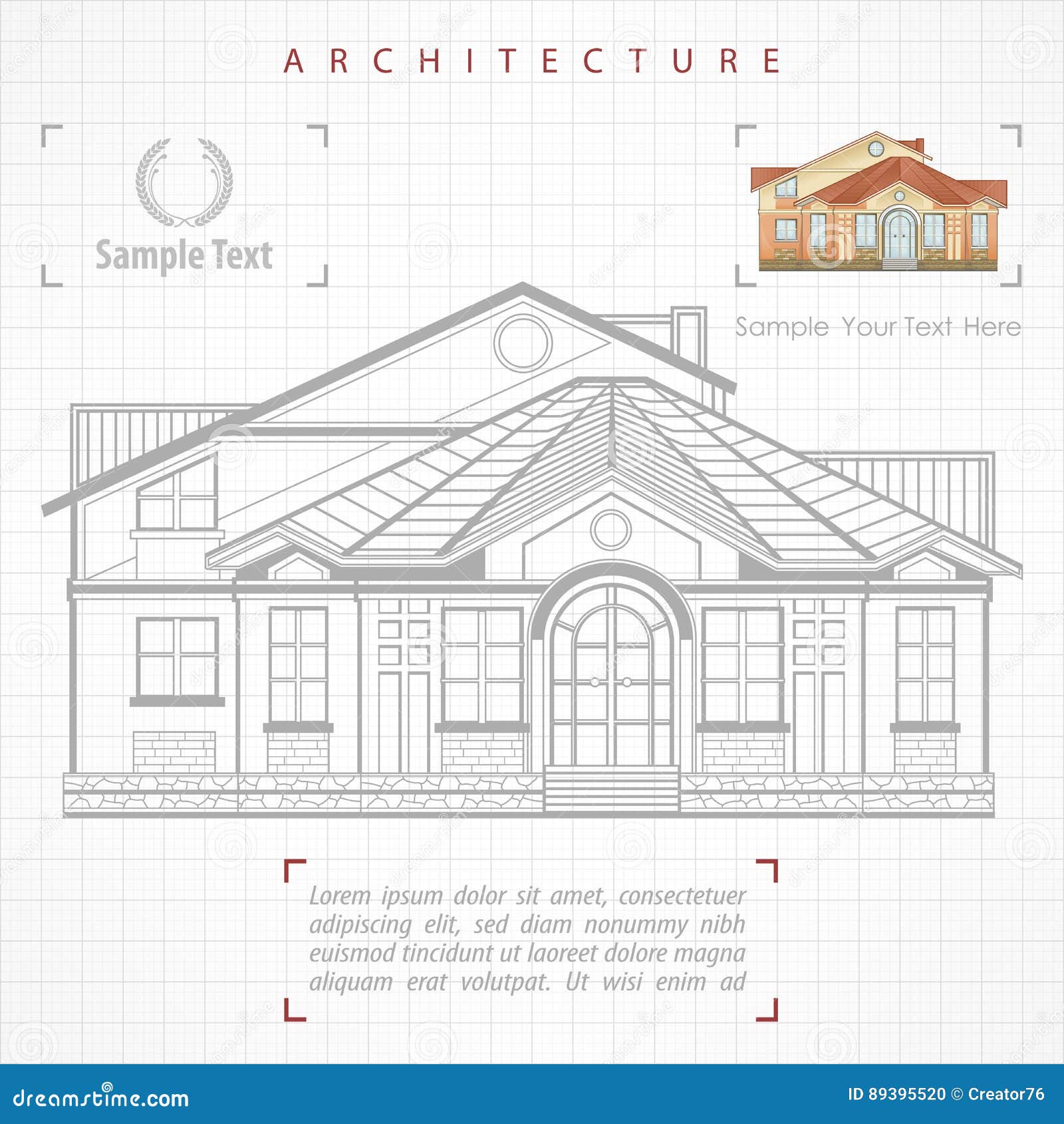 Architectural Plan of Building with Specification Stock Vector ...
