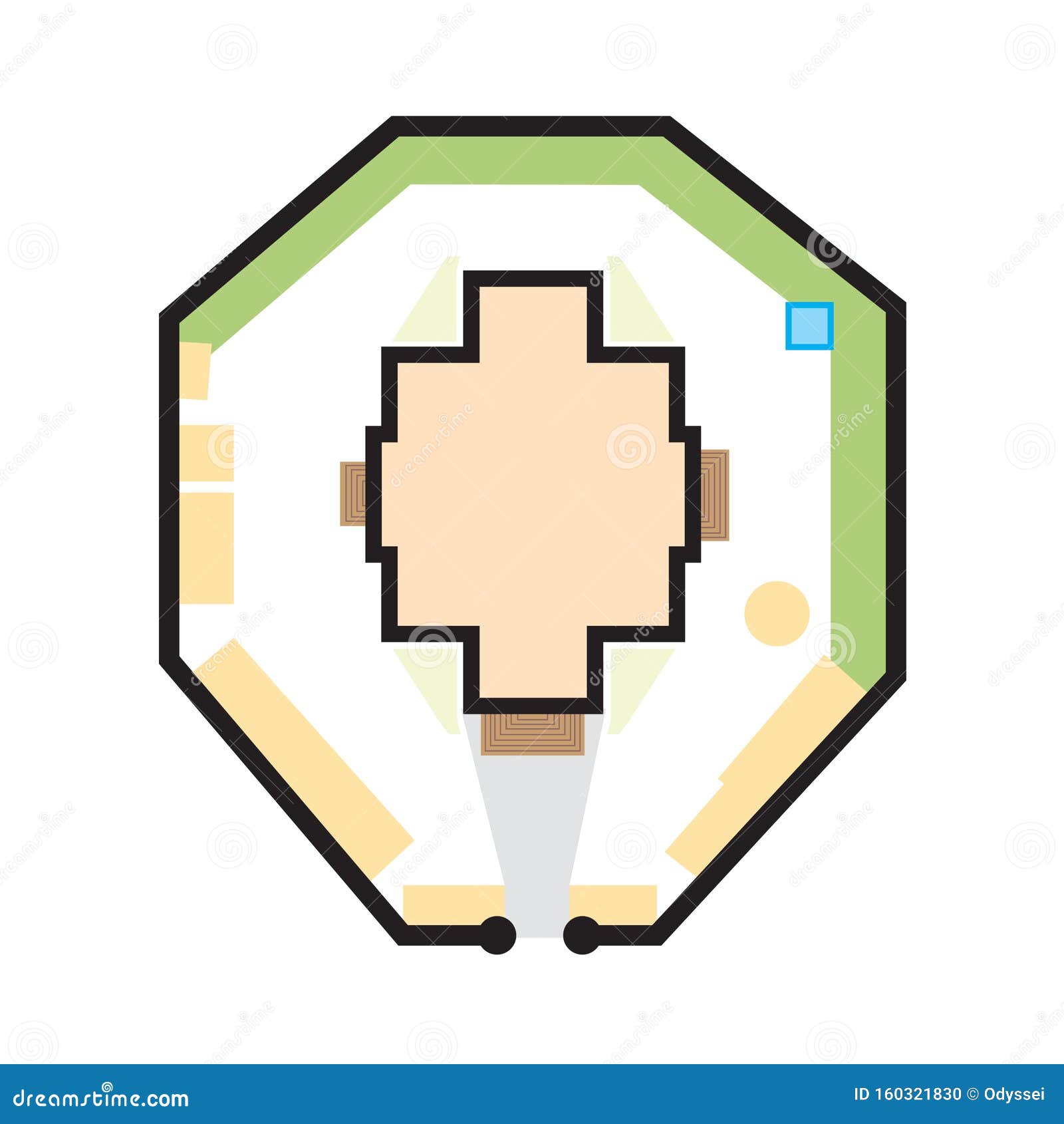 Construction Square Triangle Icon, Cartoon Style Royalty-Free Stock ...