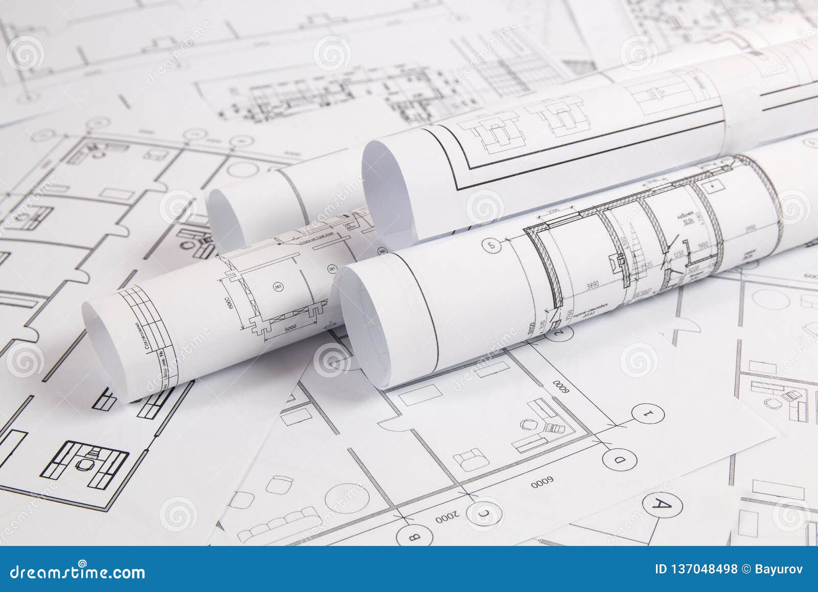 Architectural Plan. Engineering House Drawings and Blueprints Stock ...