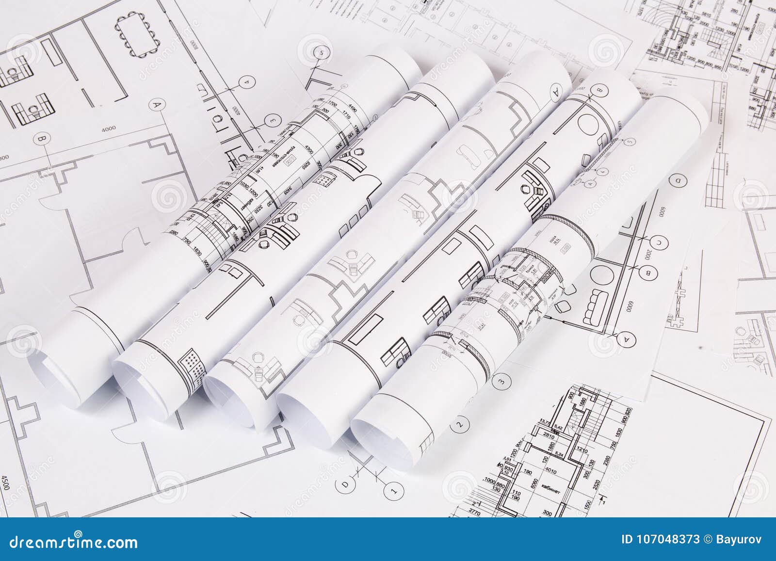 Architectural Plan. Engineering House Drawings and Blueprints. Stock ...