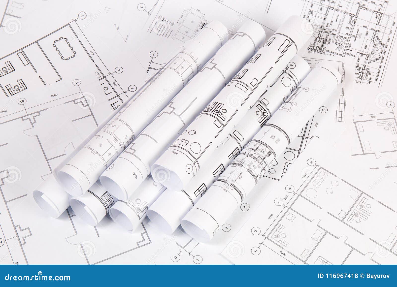 Architectural Plan. Engineering House Drawings and Blueprints. Stock ...