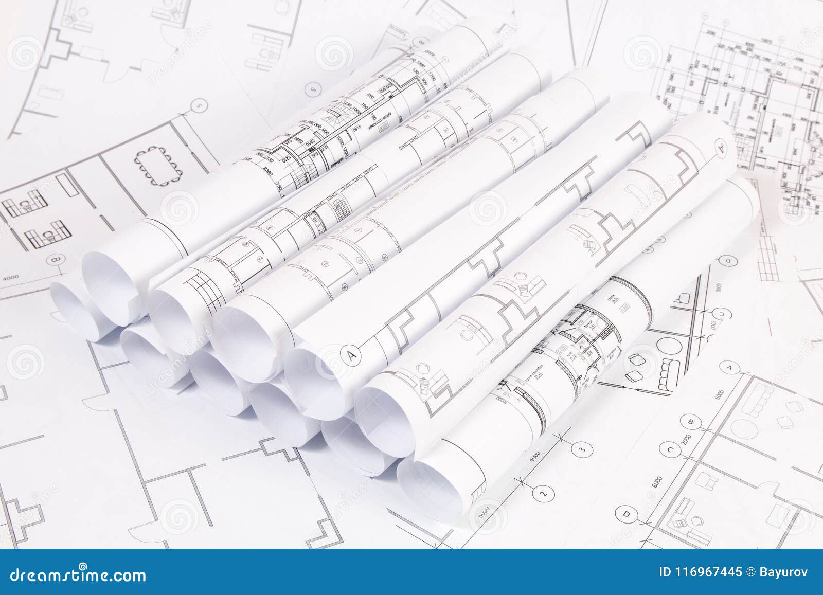 Architectural Plan. Engineering House Drawings And Blueprints. Stock ...