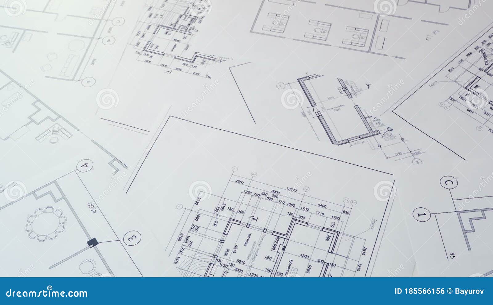Architectural Plan. Engineering House Drawings and Blueprints. Stock ...