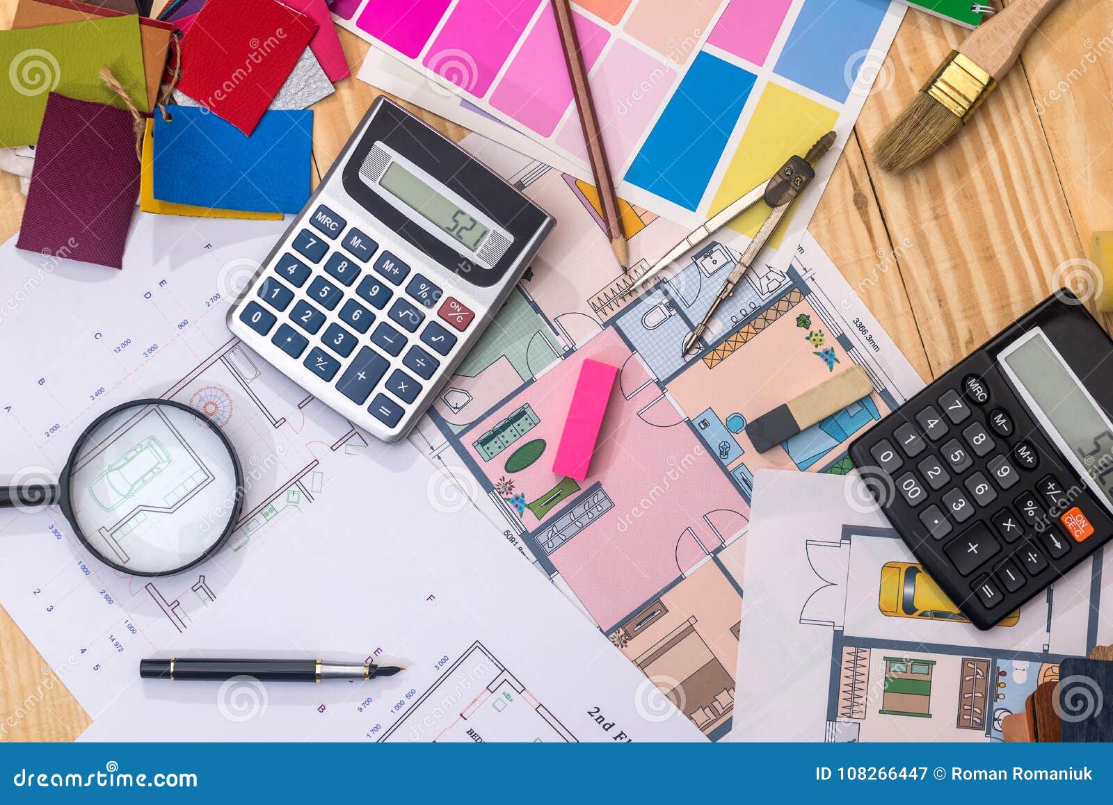 Architectural Plan of the House with Patterns Stock Image - Image of ...