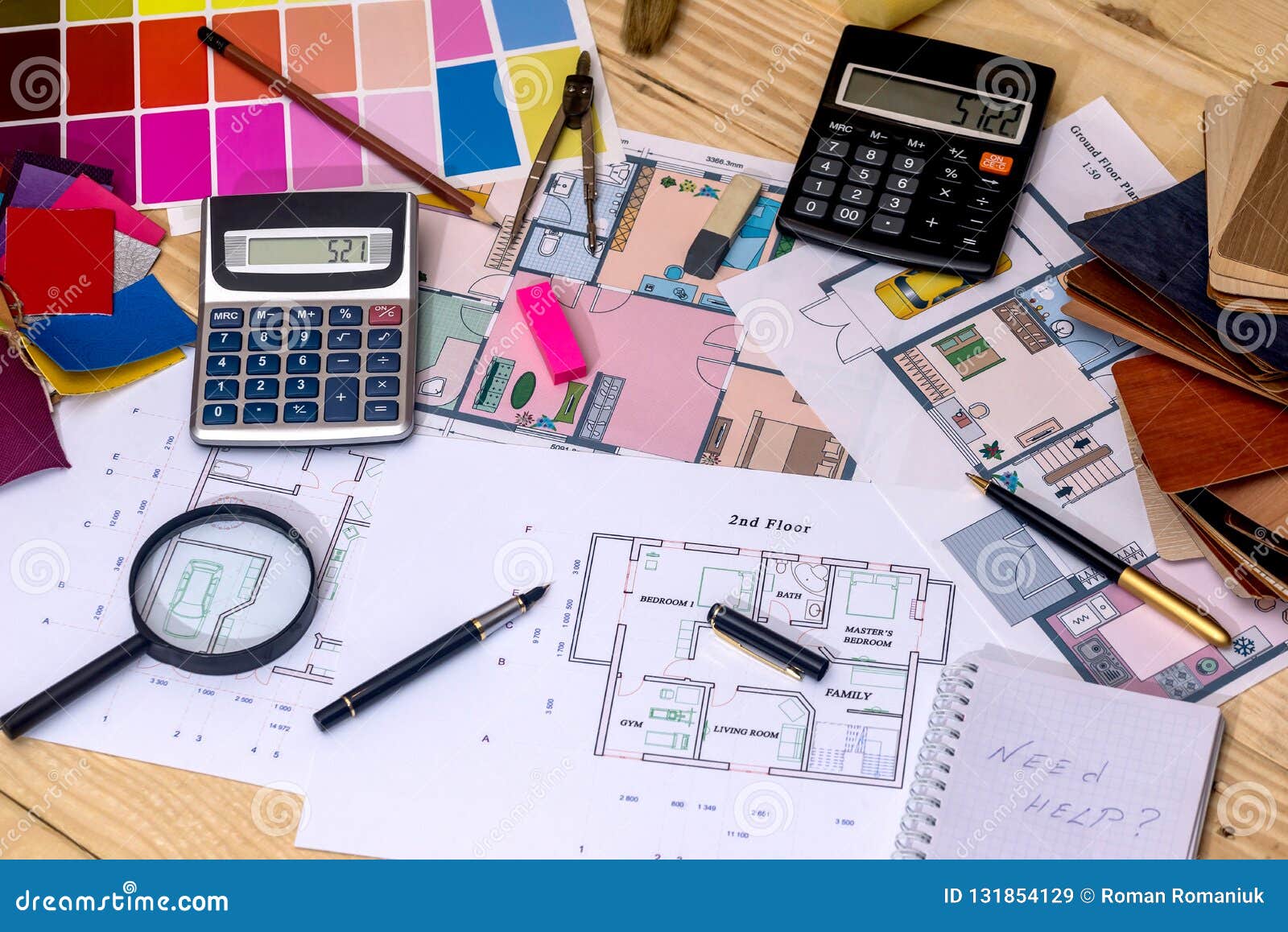 Architectural Plan of the House with Patterns of Colors Stock Image ...