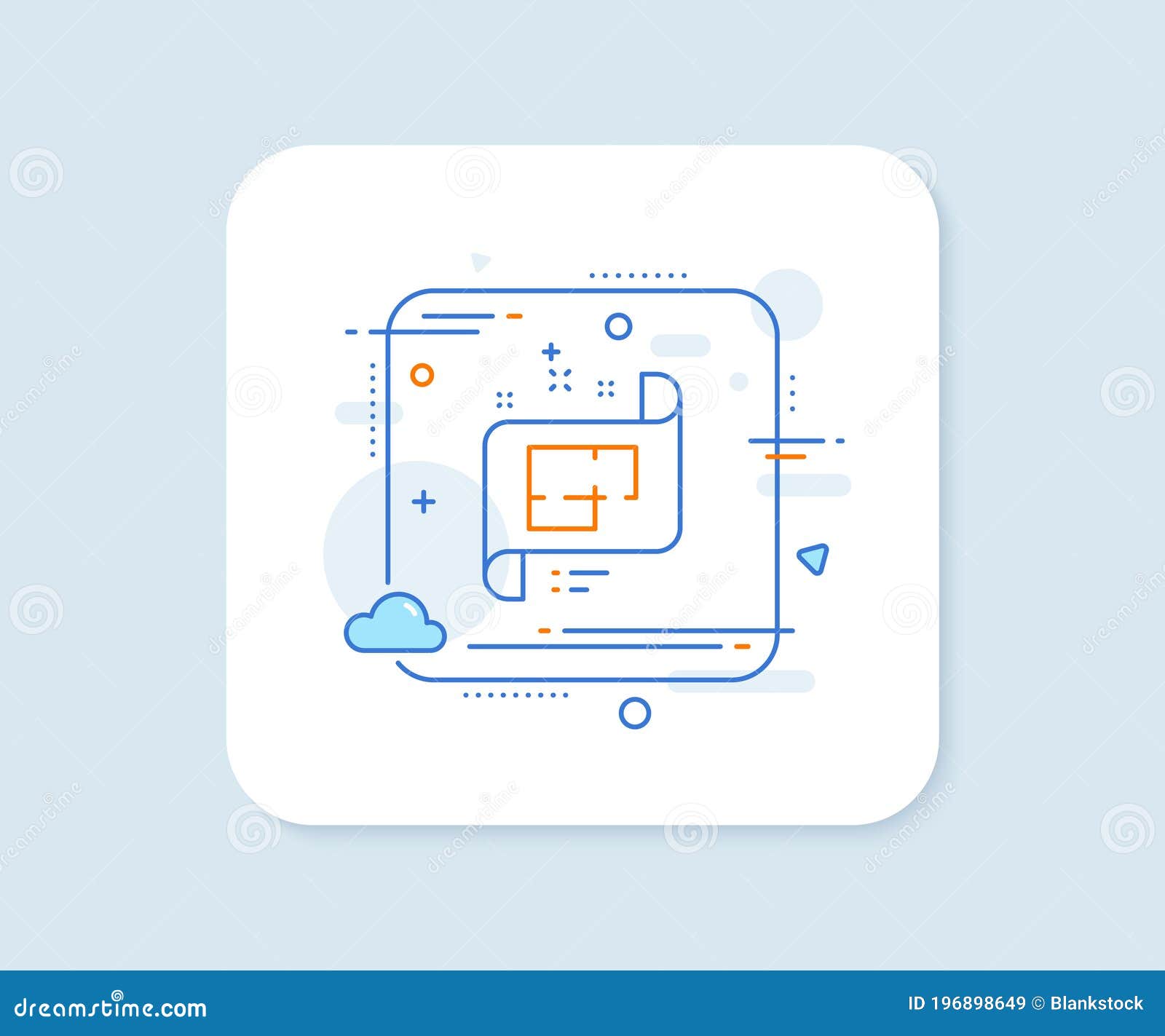 Architectural Plan Line Icon. Technical Project Sign. Vector Stock ...