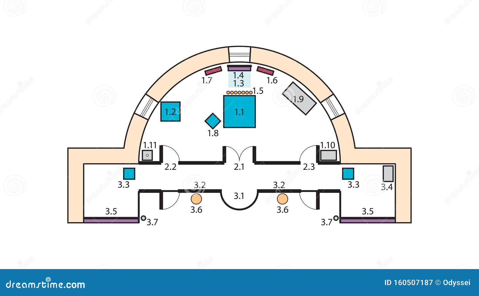 Architectural Plan of the Orthodox Church Altar. Medieval Orthodox ...