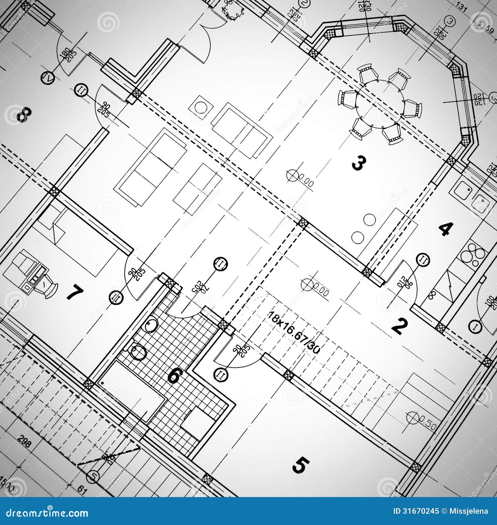 Architectural Plan stock image. Image of estate, engineering - 31670245