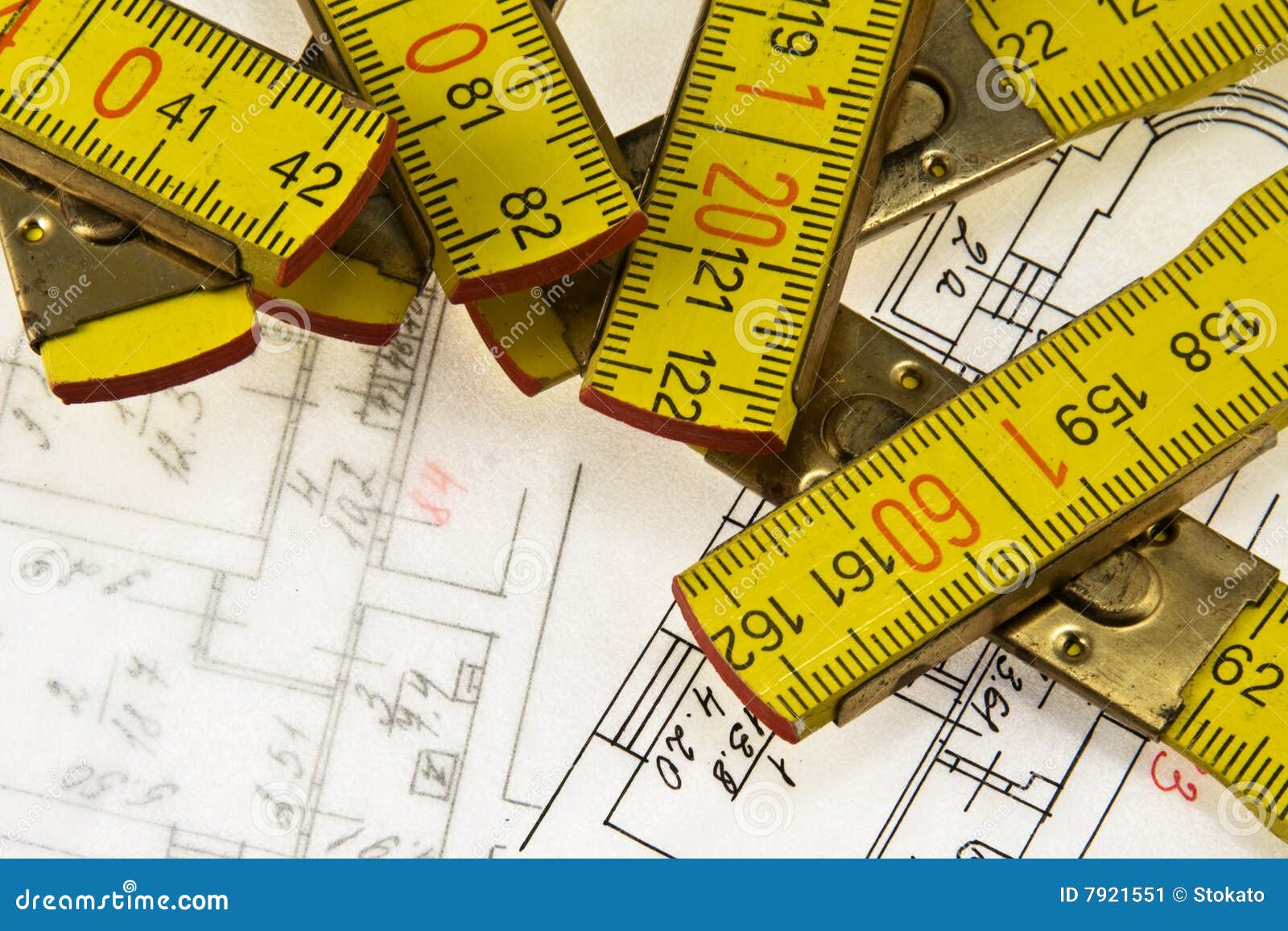 Architectural Plan and Ruler Stock Image - Image of blueprint, drawing ...