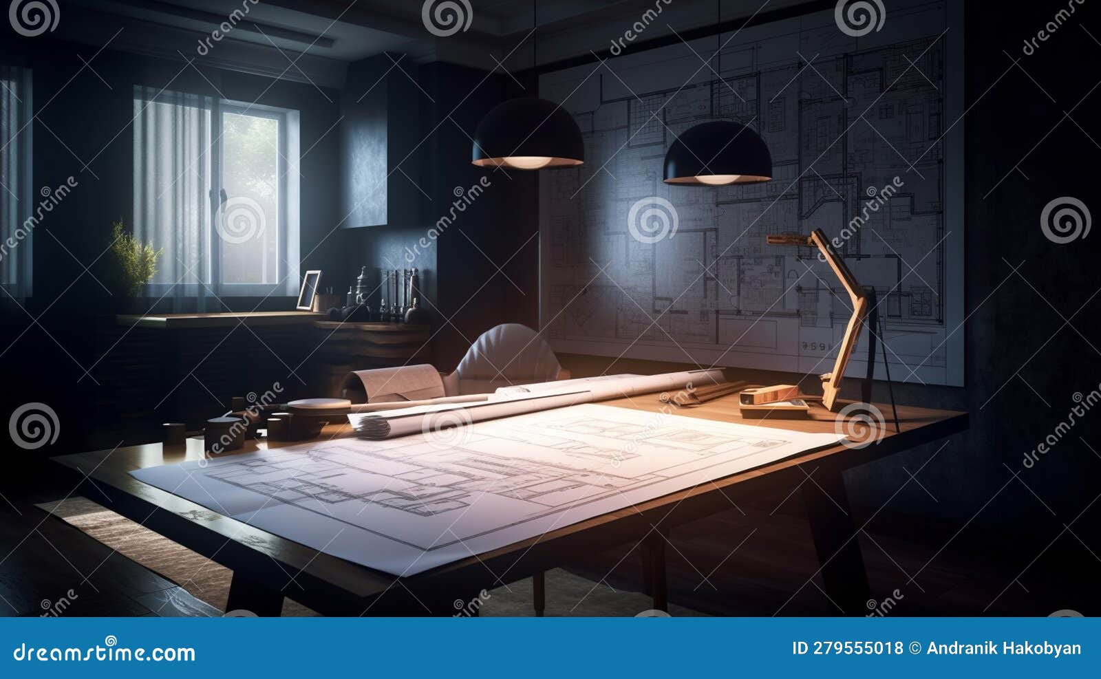 Architectural Plan, Technical Project Drawing. Generative Ai Stock ...