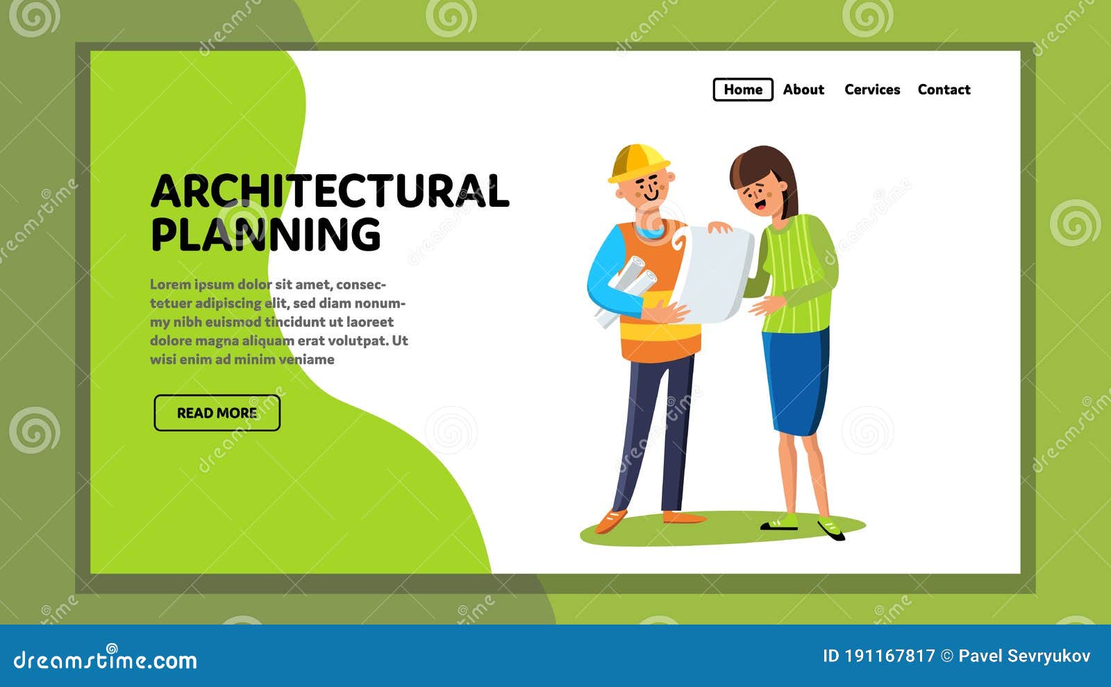 Architect And Client Monitoring Construction Vector Illustration ...