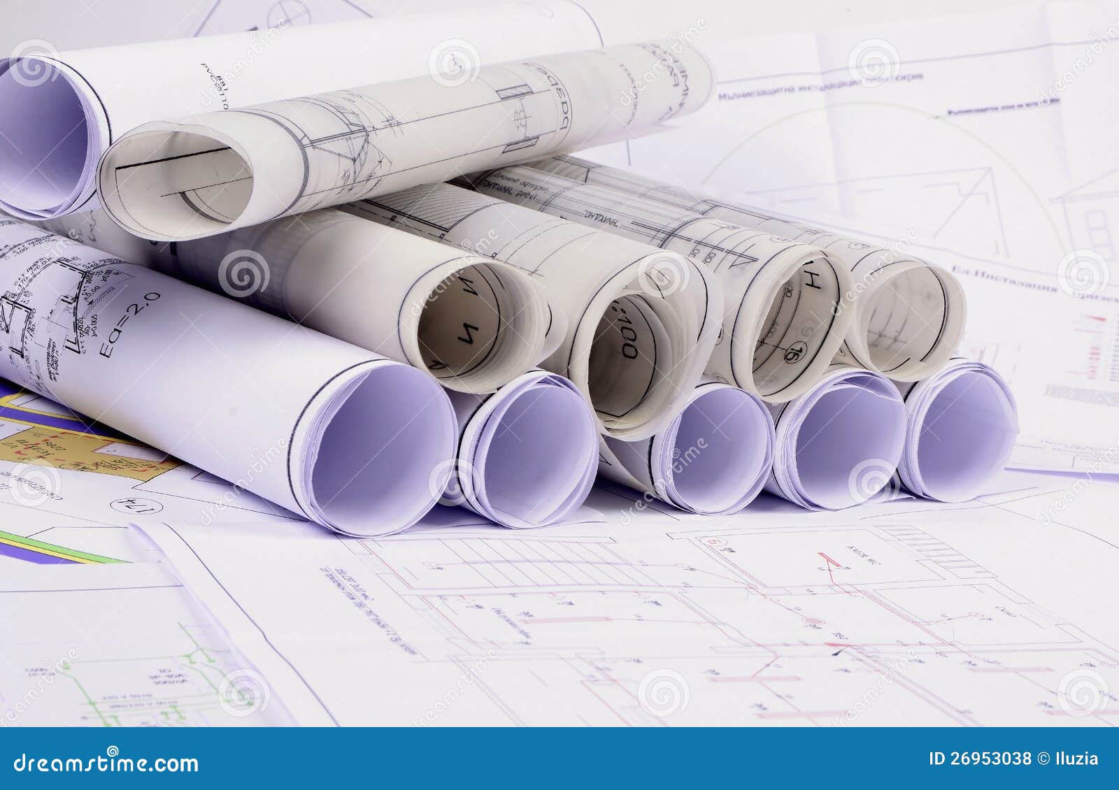 Architectural plans stock photo. Image of building, measurements - 26953038