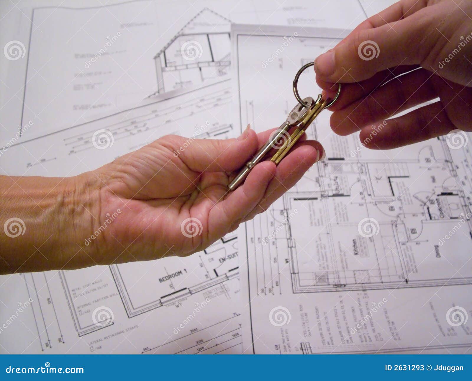 Architectural Plans with Keys Stock Image - Image of idea, house: 2631293