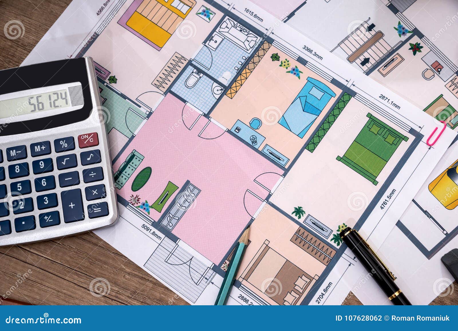 Architectural Plans for the Project Drawing with Pencil, Calculator ...