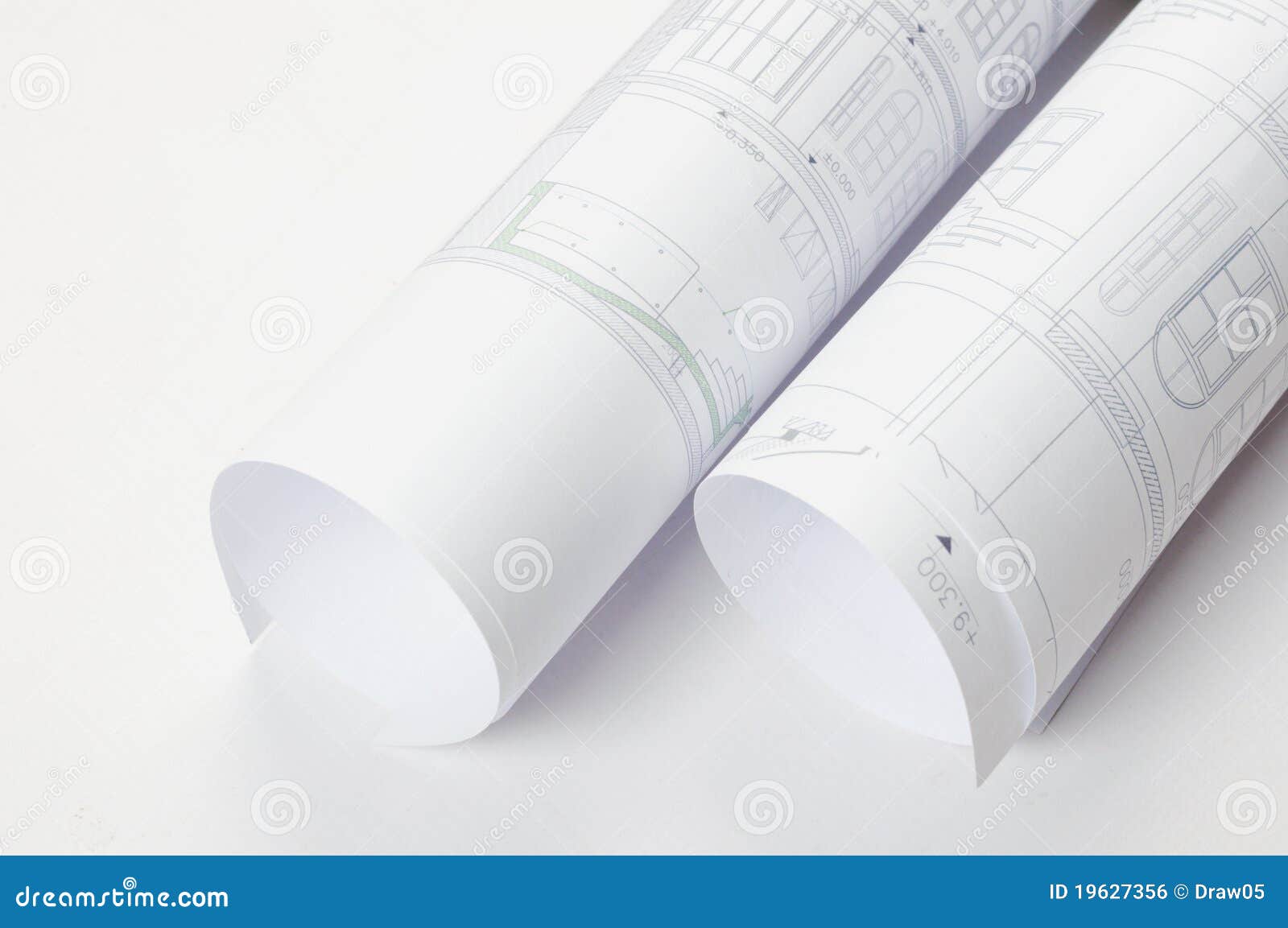 Architectural Plans in Rolls Stock Photo - Image of document, industry ...