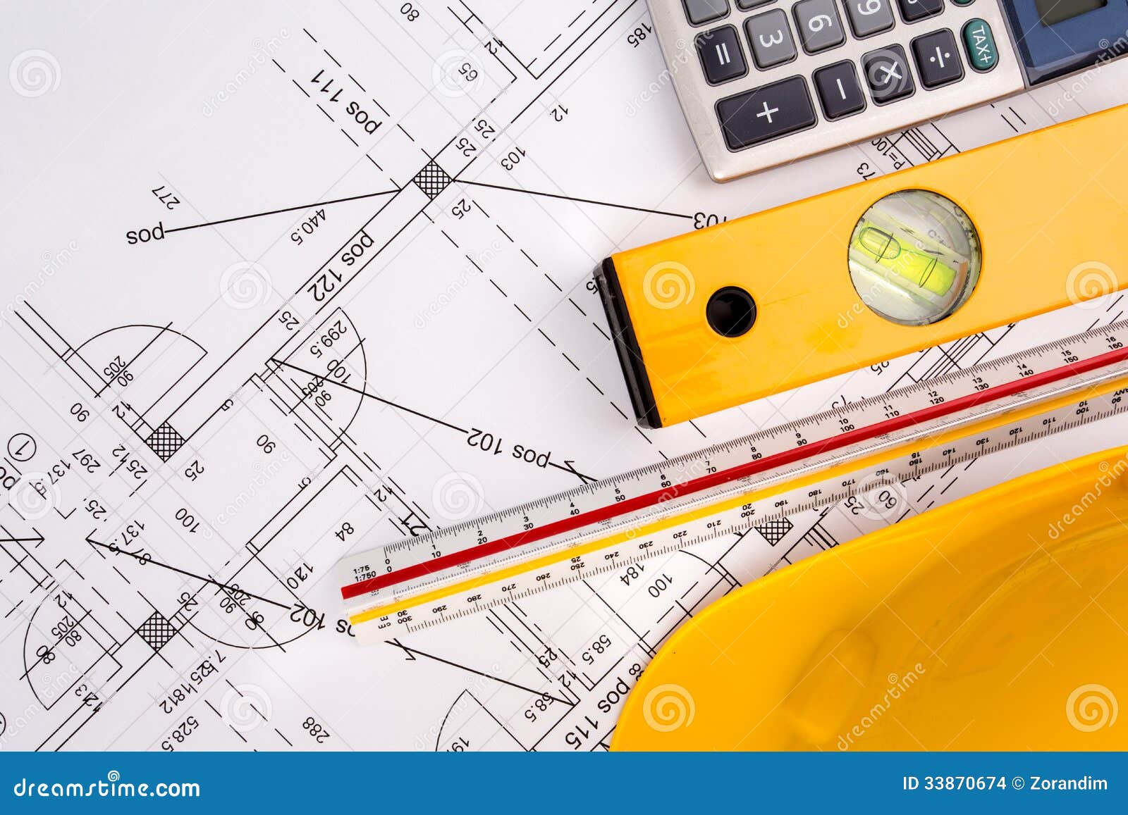 Architectural plans stock photo. Image of calculator - 33870674
