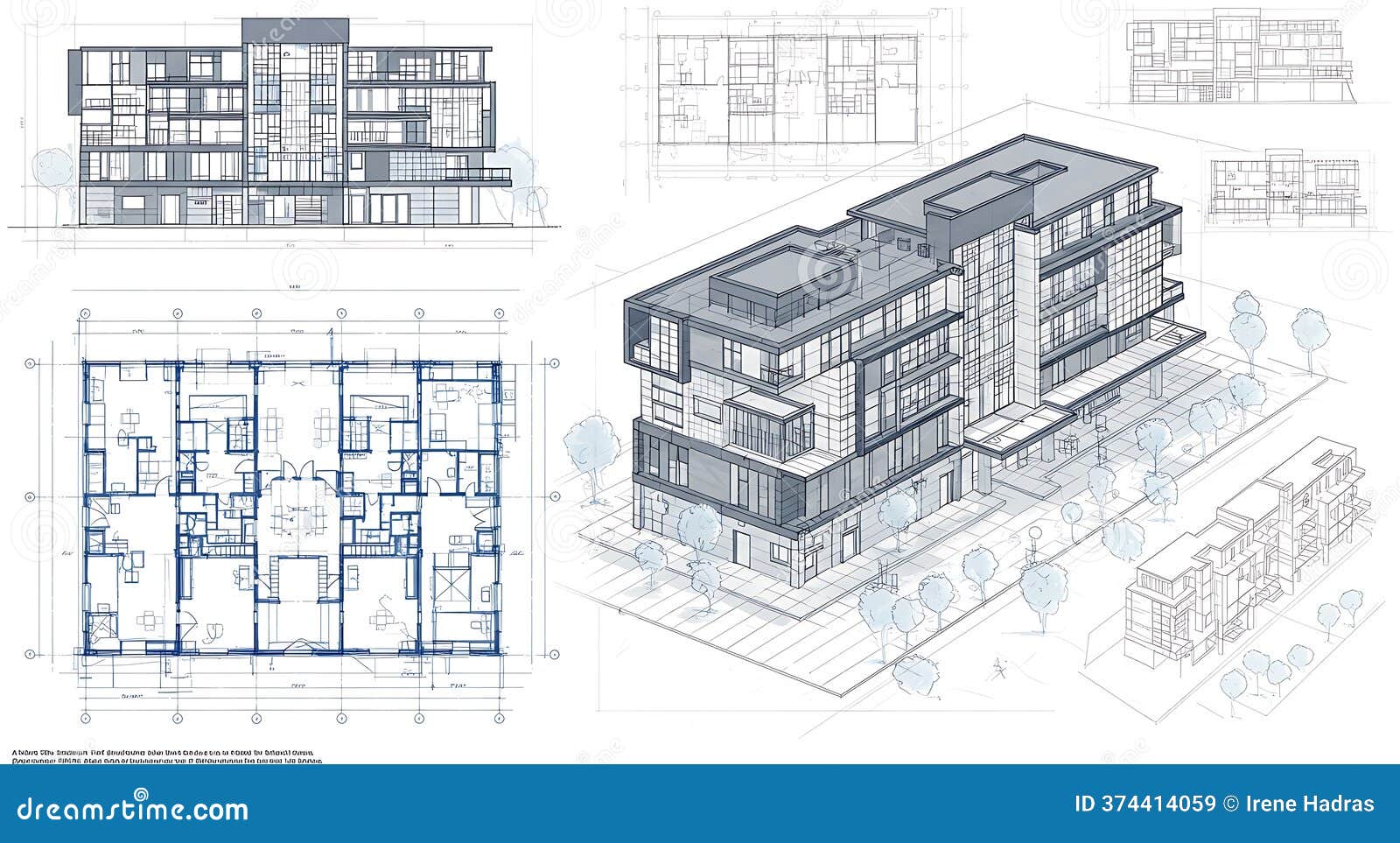 Detailed Blueprint Of A Modern Residential House Ground Floor Plan ...