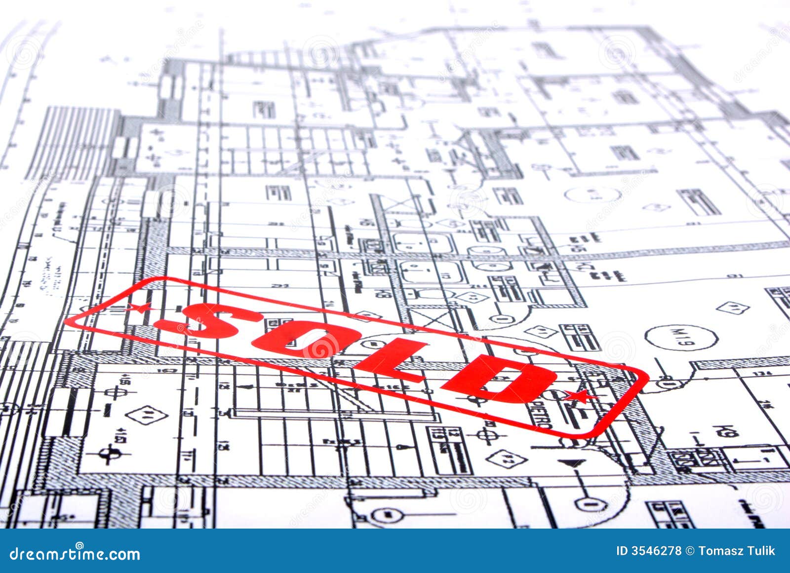 Architectural Plans with Stamp Stock Photo - Image of mechanical, home ...