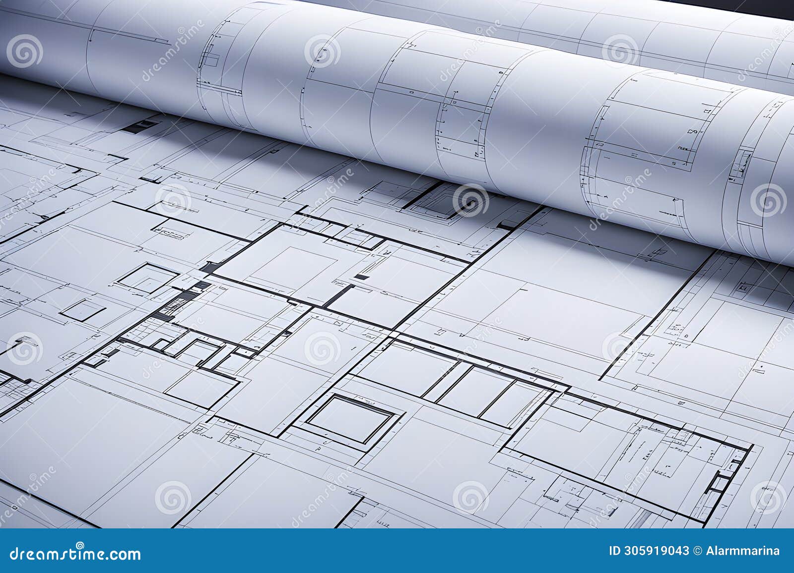 Architectural Plans, Technical Project Drawing Close-up. Playground AI ...